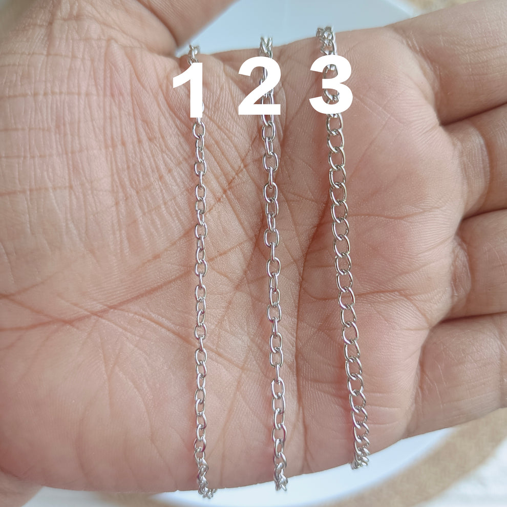 Chains Silver(1 meter) – Nylaa Crafts